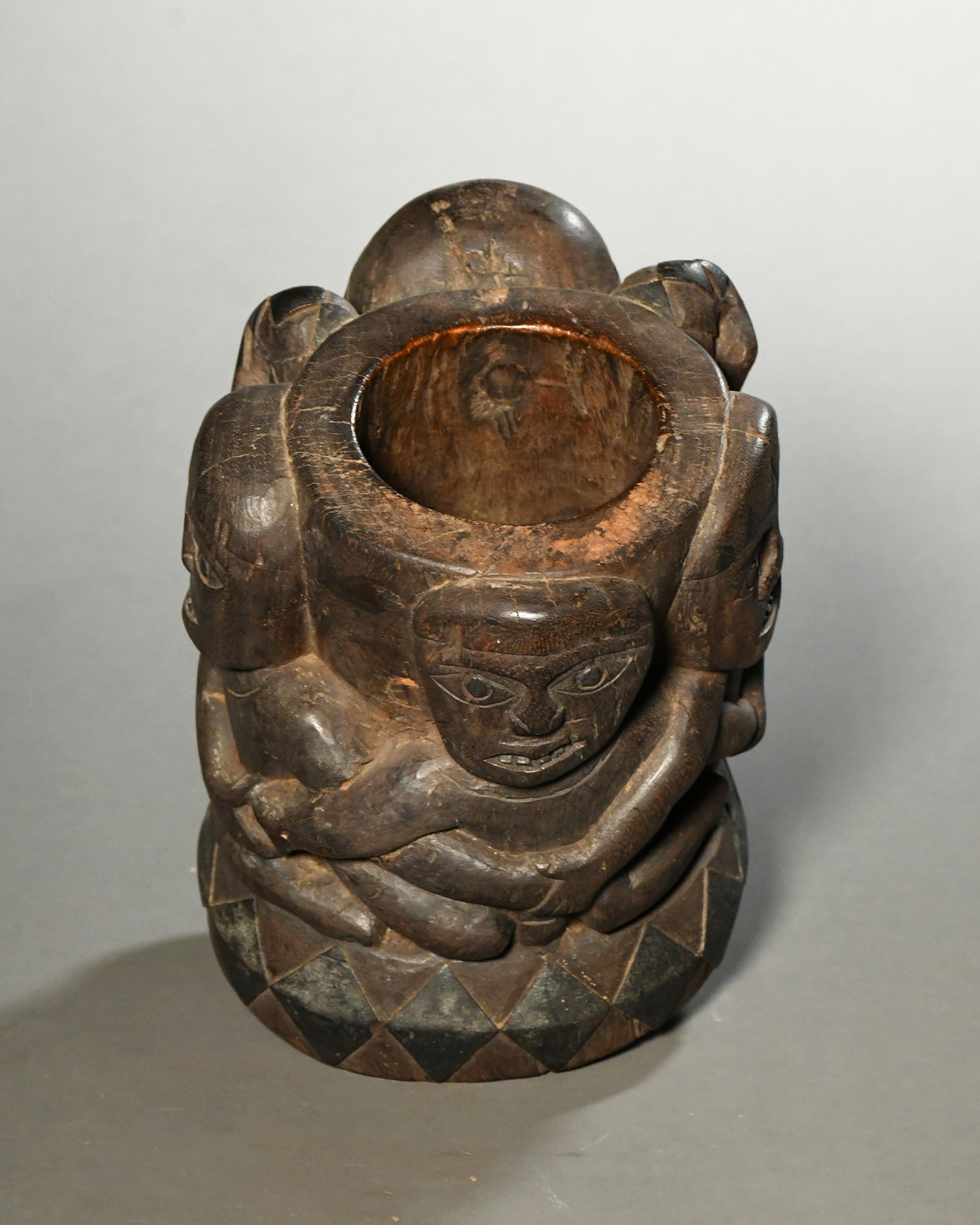 A Superb Old Paiwan Mortar Indigenous People of Formosa Island Tawian